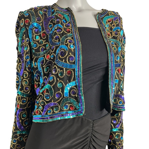 Jackets & Coats | Vintage Embellished Multicolor Jacket | Poshmark